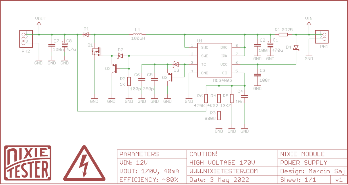 Nixie Power Supply Schematic Nixie Power Supply – Nixie Te